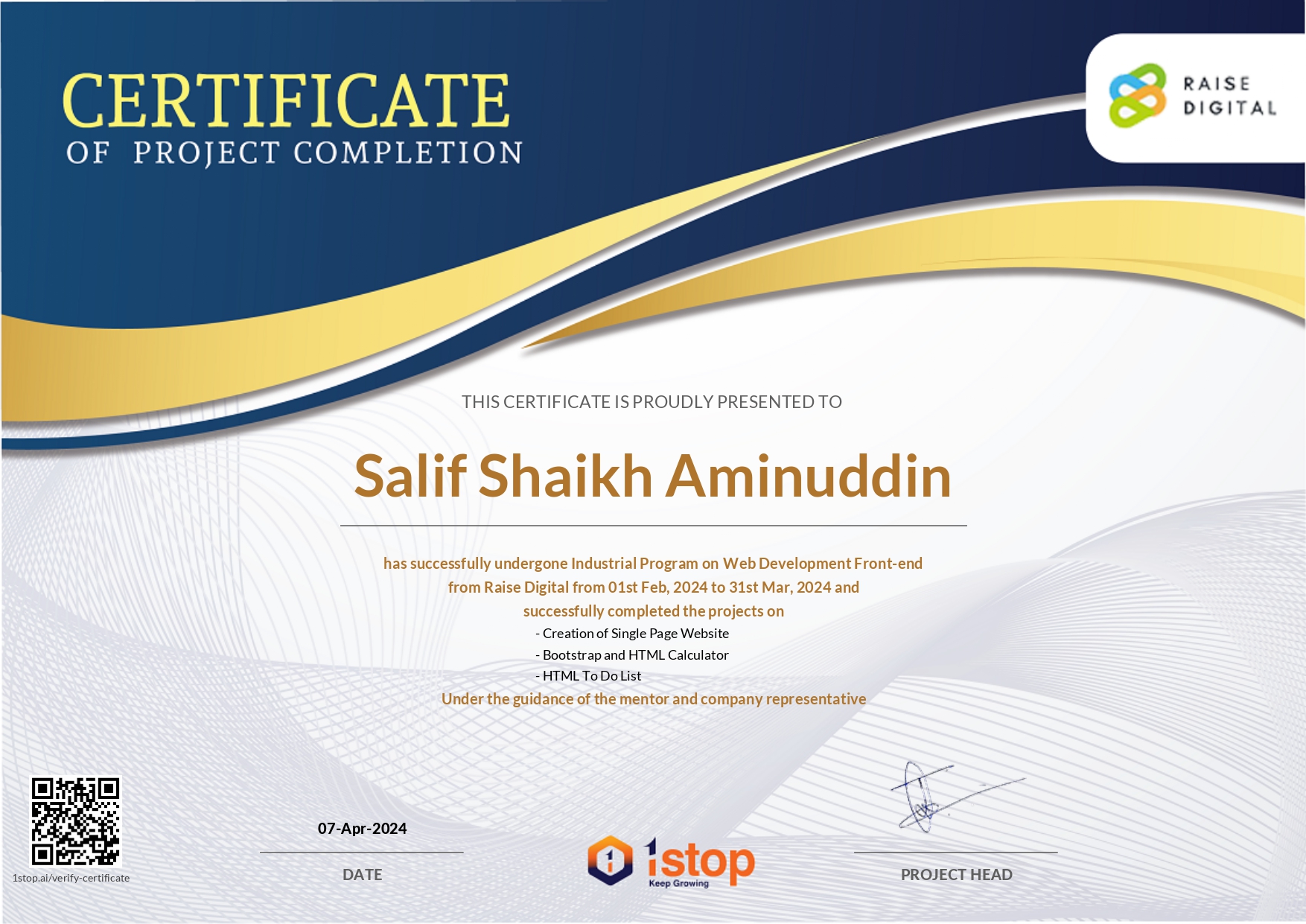 Certificate Gallery
